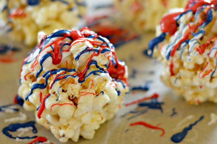 Red, White and Blue Popcorn Balls - My Latina Table