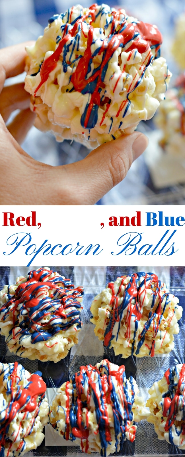 Red, White and Blue Popcorn Balls - My Latina Table