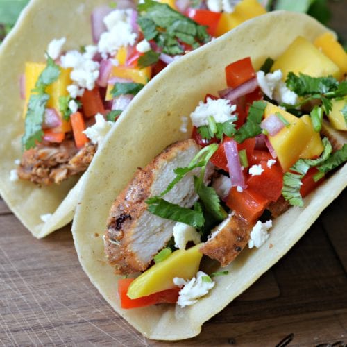 Delicious Jerk Chicken Tacos with Mango Salsa - My Latina Table