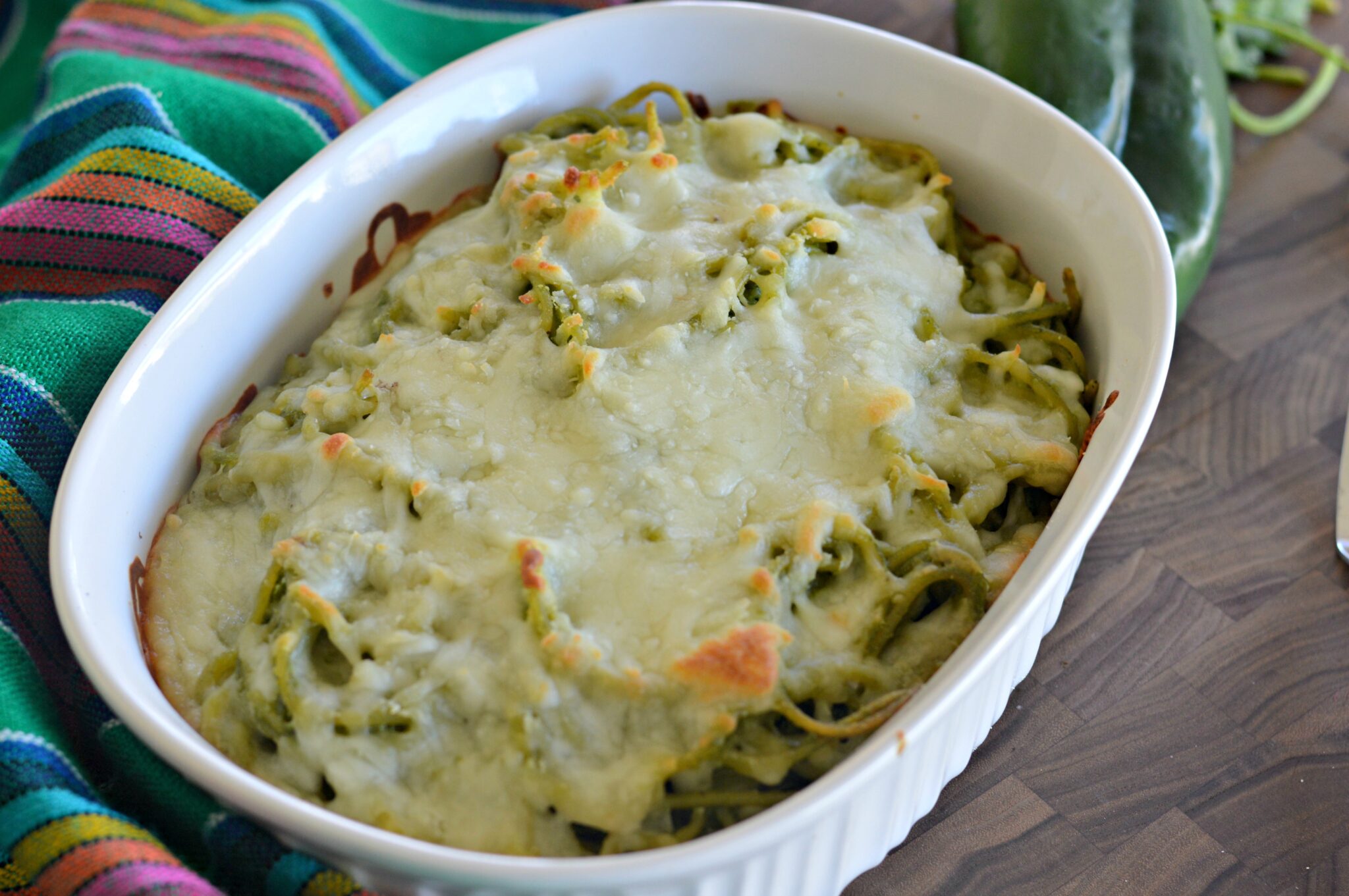 Mexican Spaghetti with Creamy Poblano Sauce (Espagueti Verde)